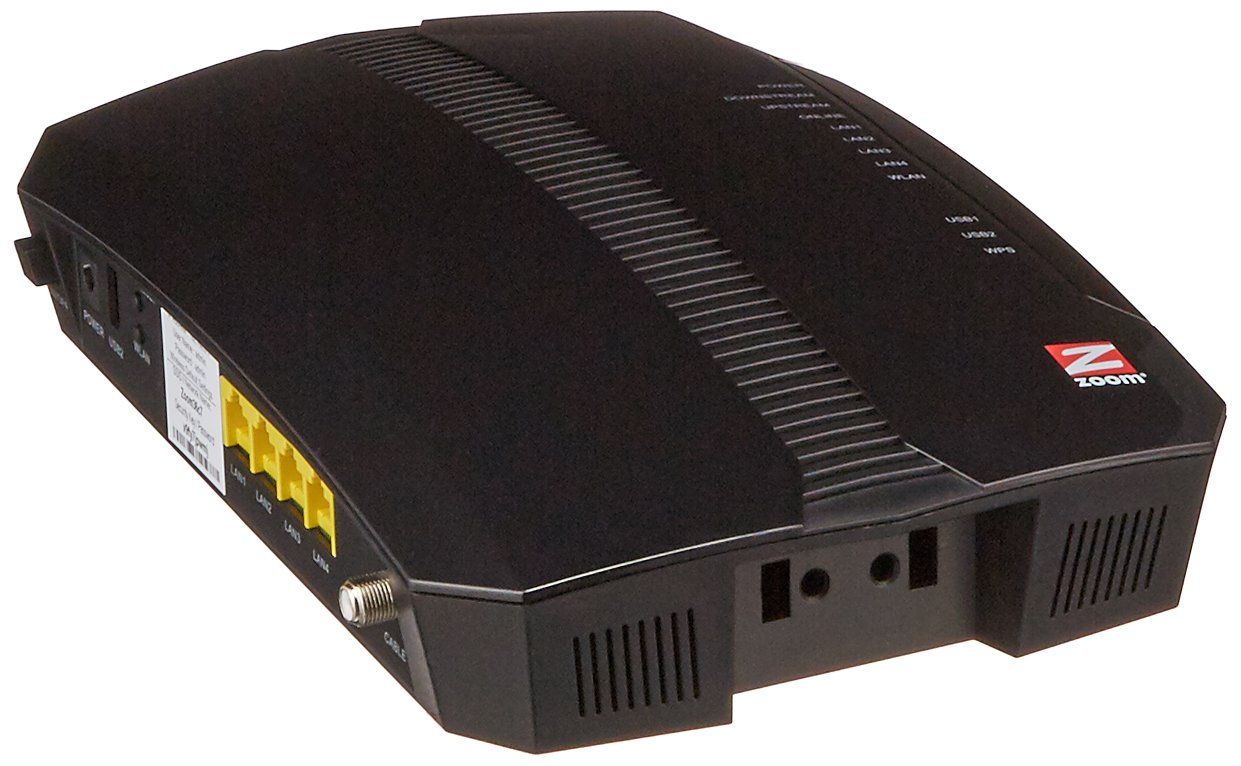 Zoom 8x4 Cable Modem plus N300 Wireless Gigabit Router, DOCSIS 3.0, Model 5354, Certified by Comcast XFINITY, Time Warner Cable and Other Service Providers