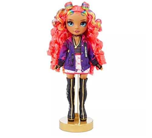 Rainbow High Rockstar Fashion Doll 2 Complete Outfits & Rockband Essentials Choose Carmen Major, Vanessa Tempo, Lyric Lucas , Multicolour