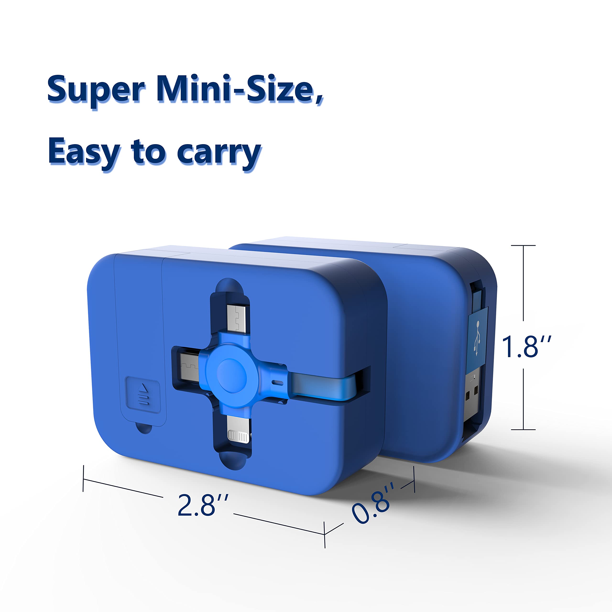 INGCTON 3 in 1 Multi Charging Cable, Retractable USB Charger Cord, iPhone Charger,OTG Adapters,Compatible with All 4-8'' Phones, Like iPhone/Google/Samsung Smart Phone.