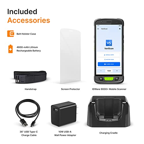 IDWare 9000 Handheld ID Scanner - ID, Drivers’ License, Age Verification & Passport Scanner with Veriscan Premium Software - Sync Multiple Devices