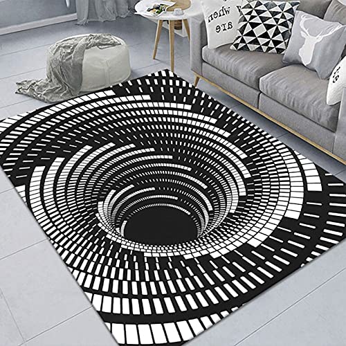 D-GROEE 3D Vortex Optical Illusion Rug, Realistic Door Mat Area Rugs Delicate Edging Polyester Anti-Slip Visual Door Ground Pad Anti-Fatigue Floor Mat for Living Room, Entrance, Lounge - 40 * 60cm D