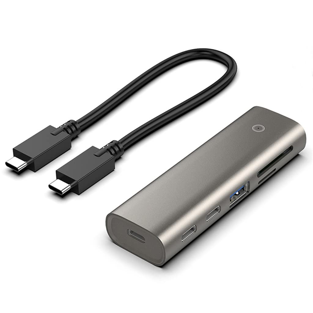 CXDTBH 1 Multi Splitter Adapter USB Type C Dock Station for TF Card.HC463 10Gbps USB 3.1 Gen2 Hub 6 in