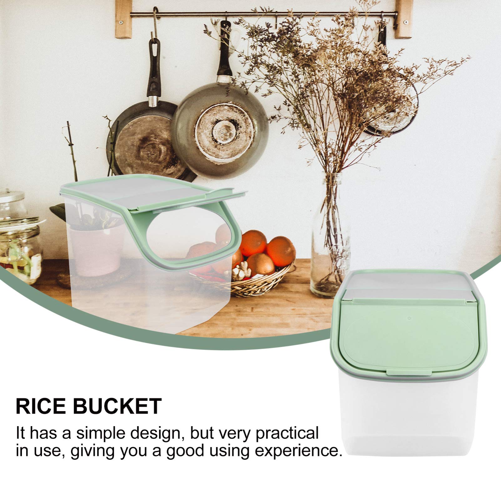 Cabilock Rice Storage Bin Cereal Containers Large Dispenser Food Storage Containers Kitchen Pantry Storage Containers for Sugar Flour and Baking Supplies Green