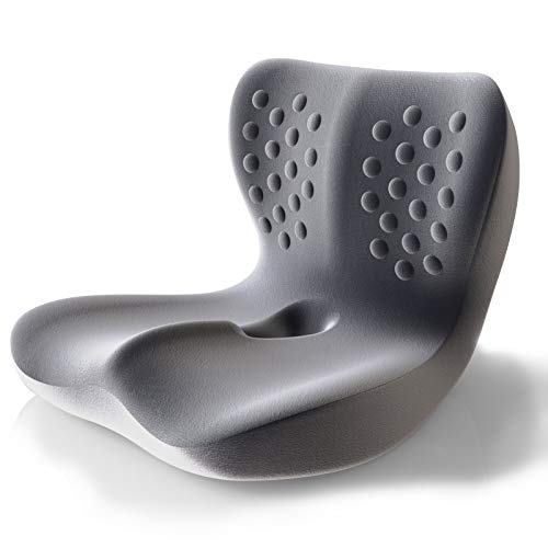 brizairid Seat Cushions for Offince Chairs, Memory Foam Chair Cushion with Lumbar Support Pillow for Tailbone Pain, Sciatica, Lower Back Relief