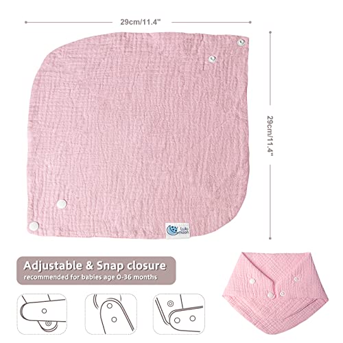 Lulu moon Baby Muslin Bibs - 100% Cotton for Teething Drooling Girls Boys, 8 Pack (Cream)