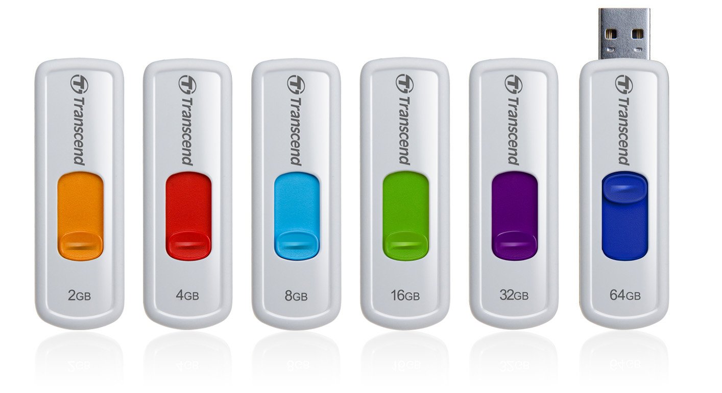 Transcend 64 GB JetFlash 530 Retractable USB 2.0 Flash Drive TS64GJF530 (White)