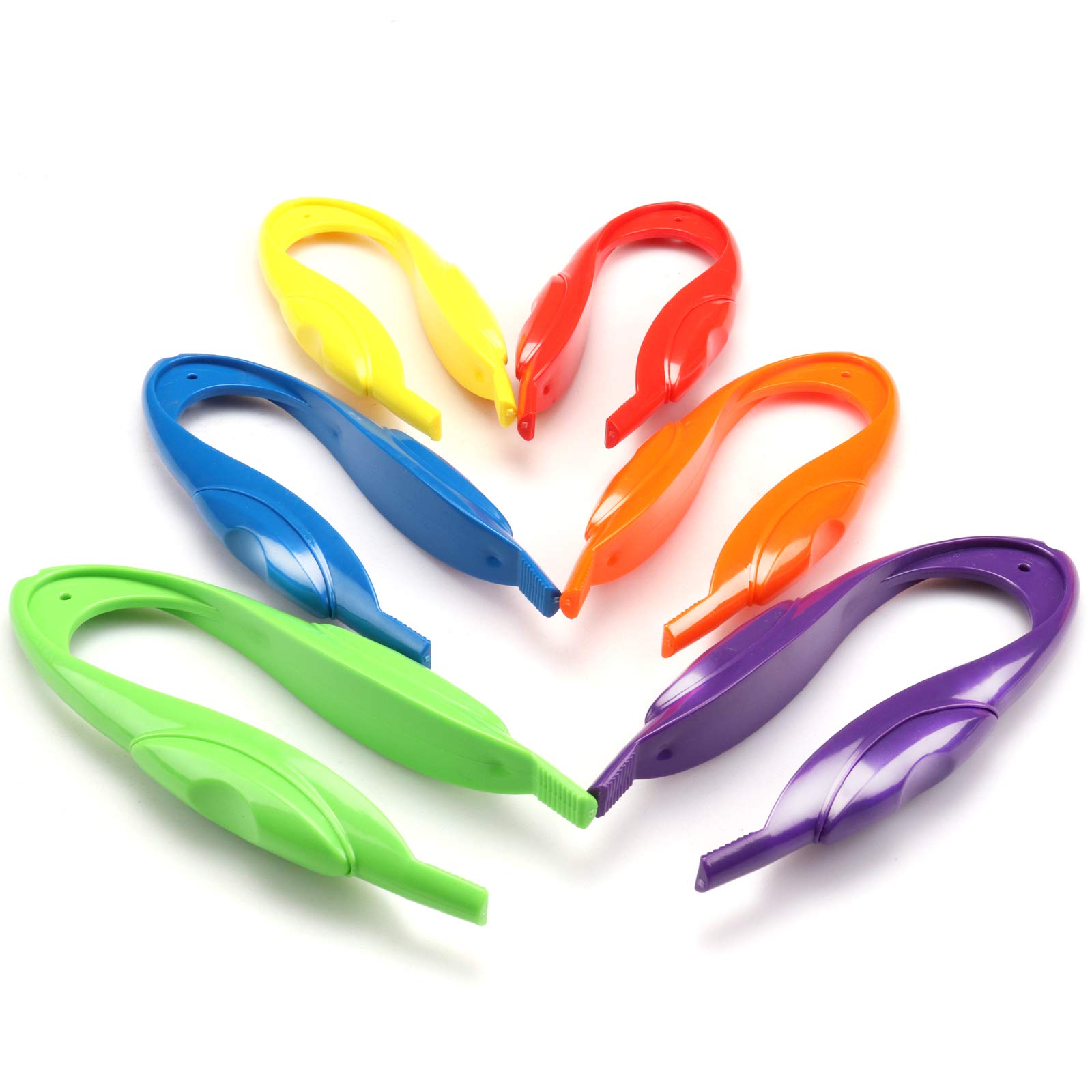 MoliMolly 6Pcs Plastic Colorful Easy Grip Tweezers, Easy Grasp Science Classroom Tools Accessories