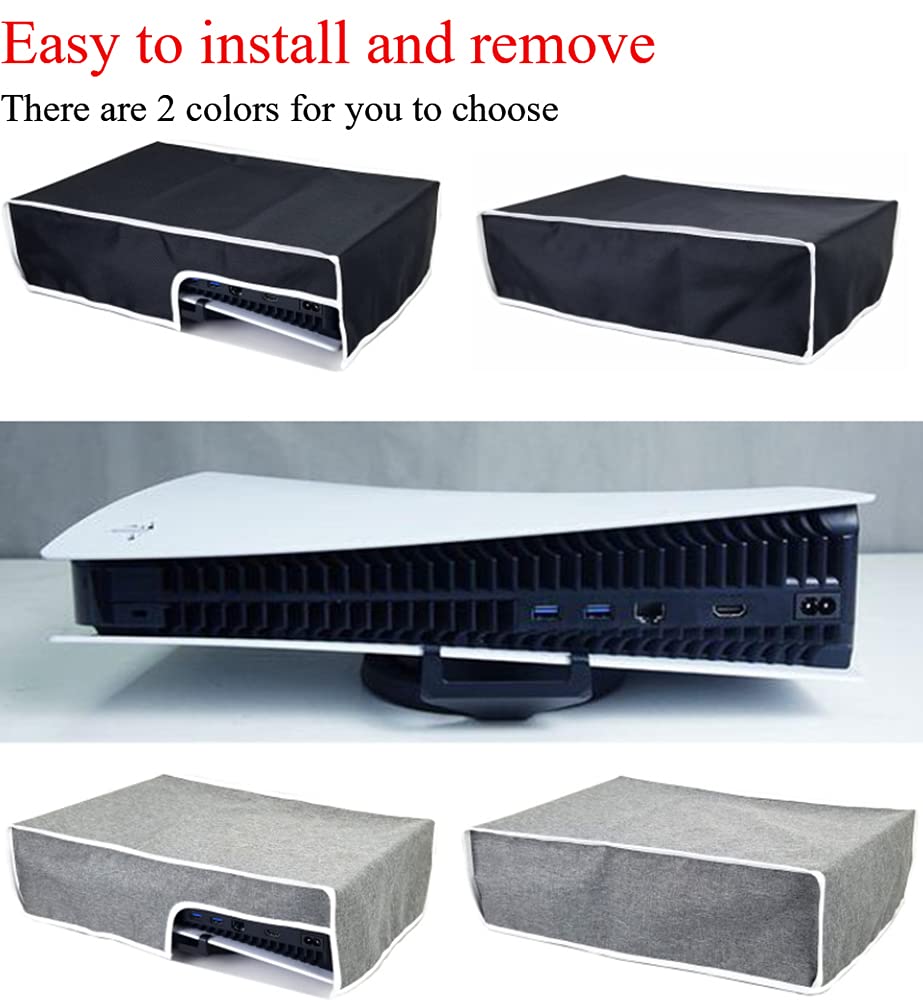 UCARE Dust Cover Compatible with Sony PS5 Console, Waterproof Dustproof Protector Storage Covers Replacement for PlayStation 5 Console Digital & Disk Version (Grey-A)