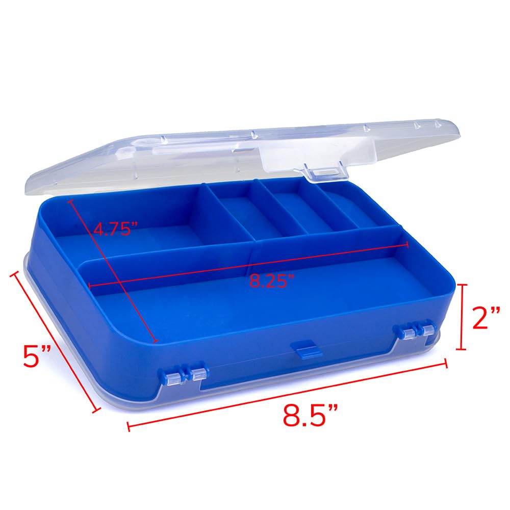 Craft County Double Sided Storage Containers β Great for Packing Office and Art Supplies On The Go β Blue