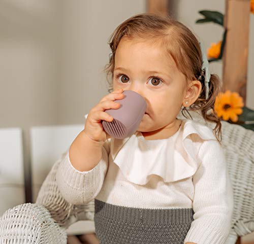 BraveJusticeKidsCo. | Teenie Tiny™ Silicone Developmental Baby-Led Weaning Drinking Cups (2 pack) (Mauve)