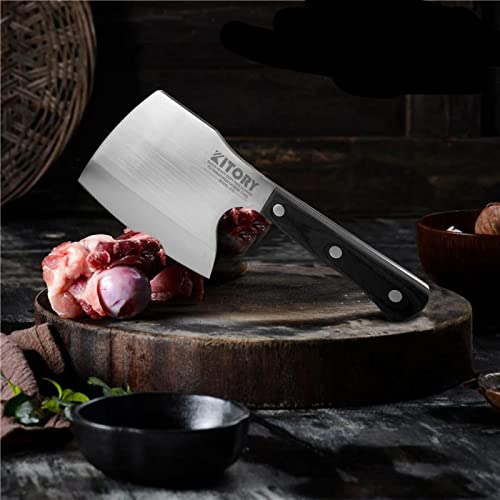 Kitory Super Heavy Duty Meat Cleaver eapecially for big bone and frozen meat - bone breaker - butcher kitchen axe knife - K5S