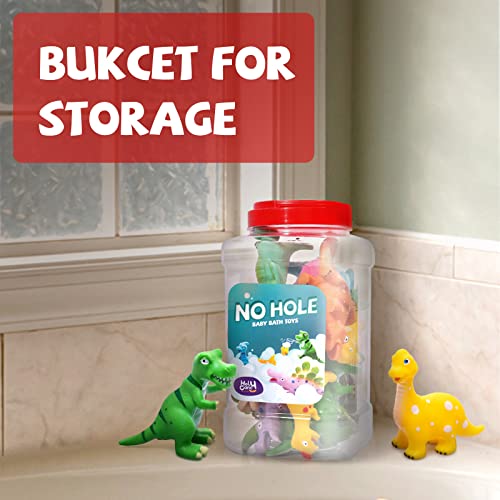 No Hole Baby Dinosaur Bath Toys for Toddler, 12 PCS Mold Free Kids Bathtub Pool Toys