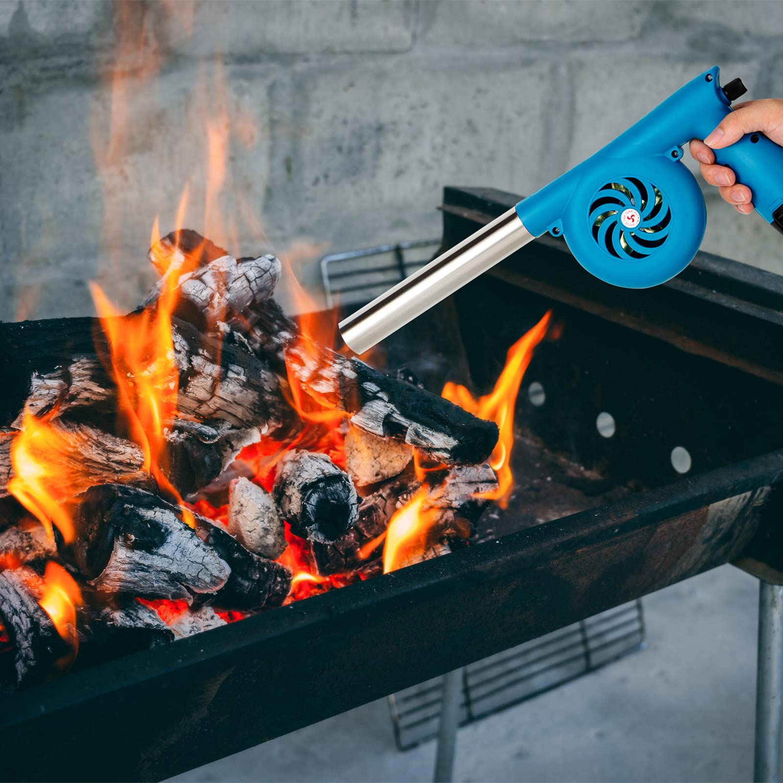 SANOL Electric Bellows Fireplace Tools Fan Bellows fire Wood Stove Blower Indoor Pocket for Pit air Puffer