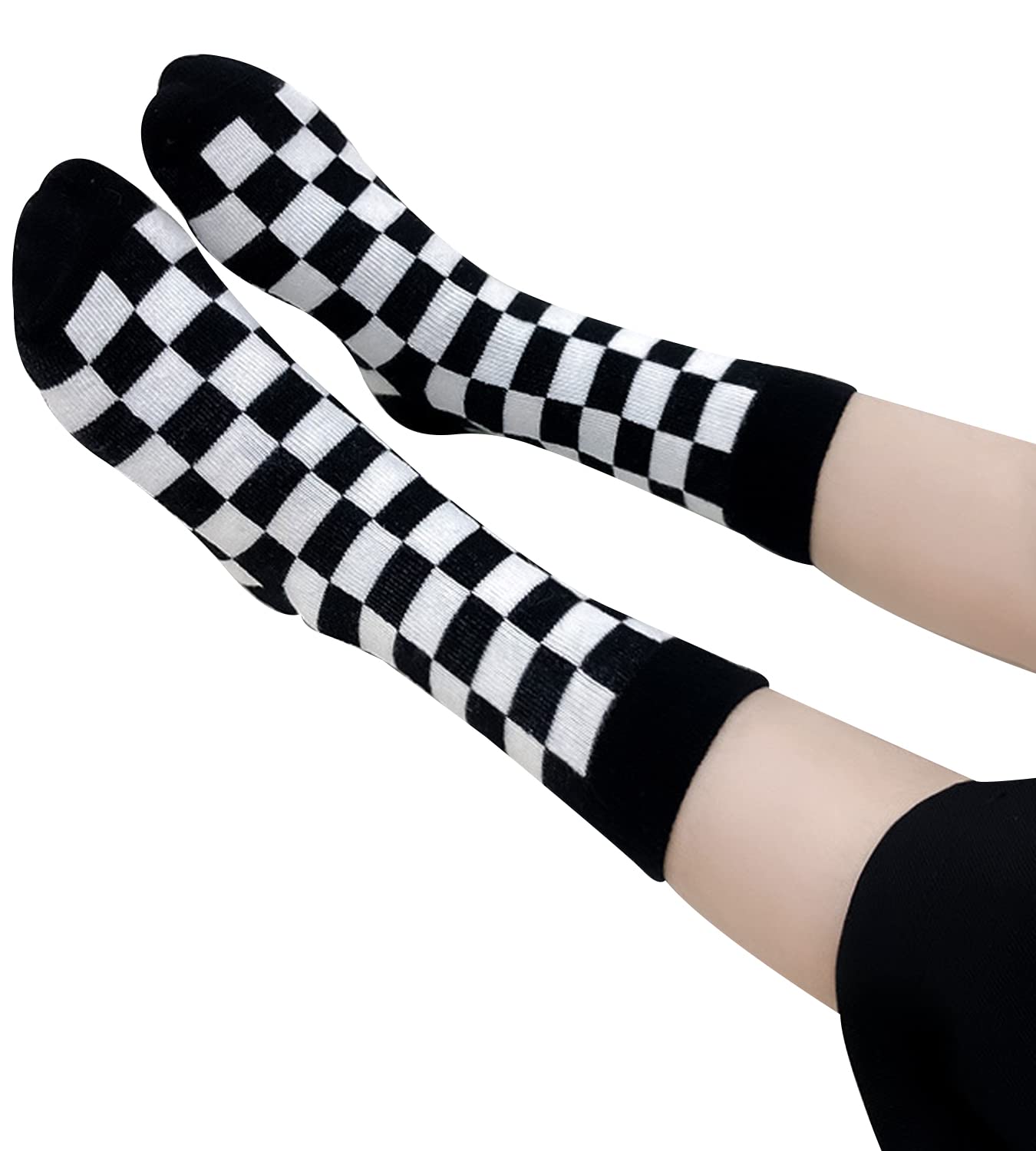 BonjourMrsMr Girls Checkered Crew Socks Cotton Cute Novelty Anklet Socks for Kids Toddler