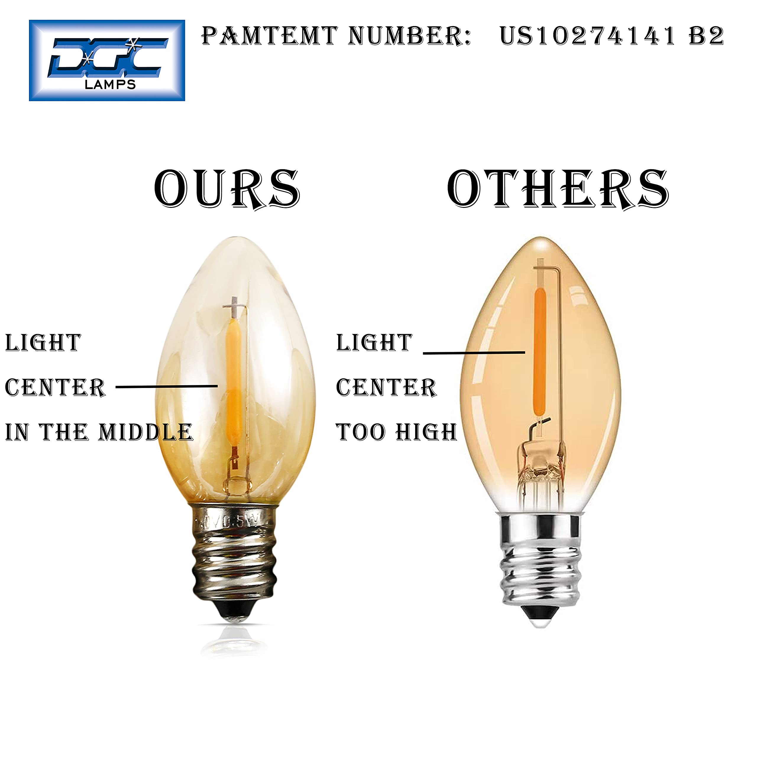 C7 E12 Base Milky Led Filament Bulb Replacement Lights 0.5 Watts Decorative Nightlight Lamp 4W 5W Equivalent Candle Bulb Pack of 5 (5, 2700K Milky)