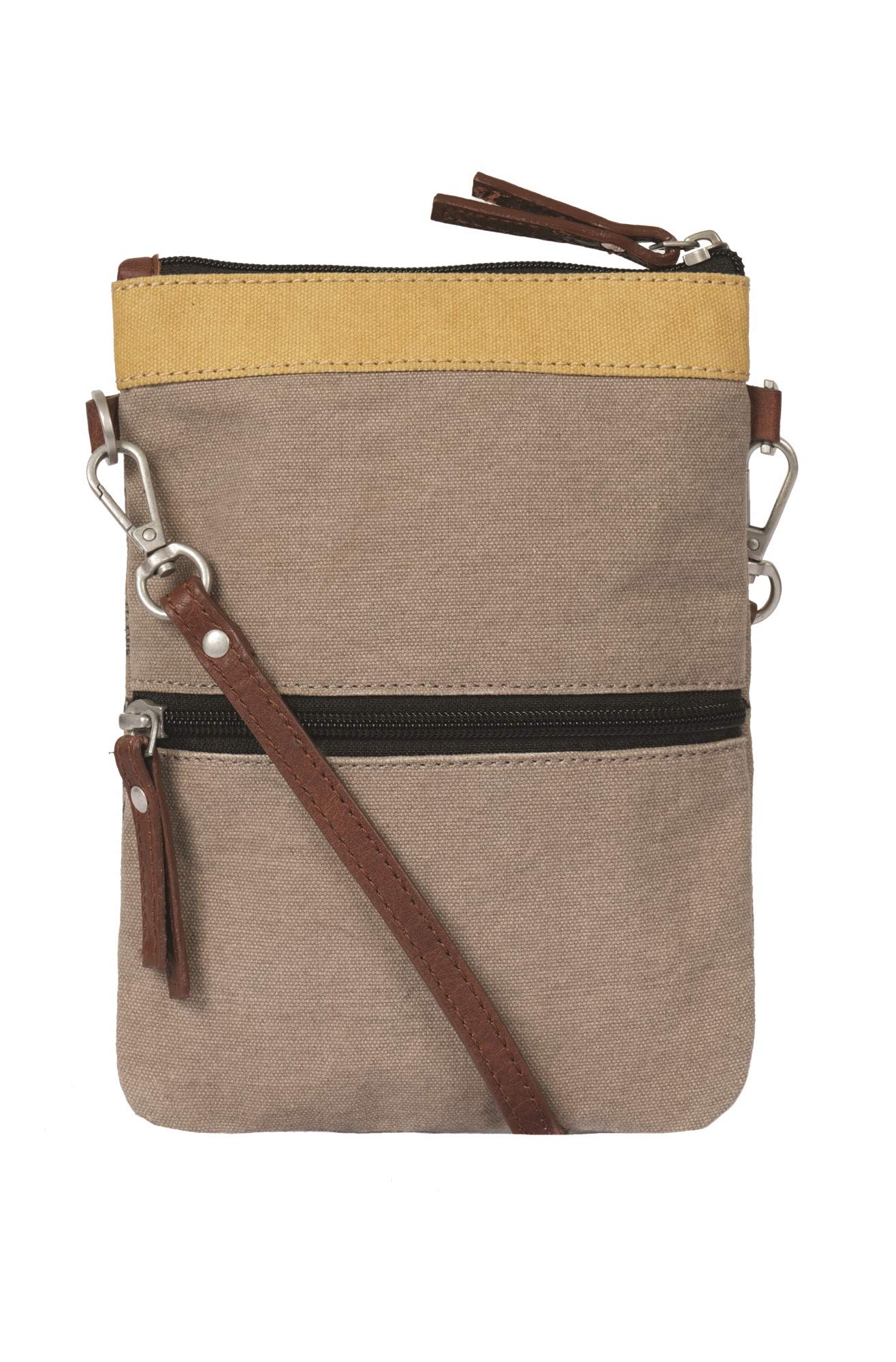 Mona B. Recycled, Upcycled Vintage Bike Canvas Collection with Vegan Leather Trim (Trust The Journey-Crossbody)