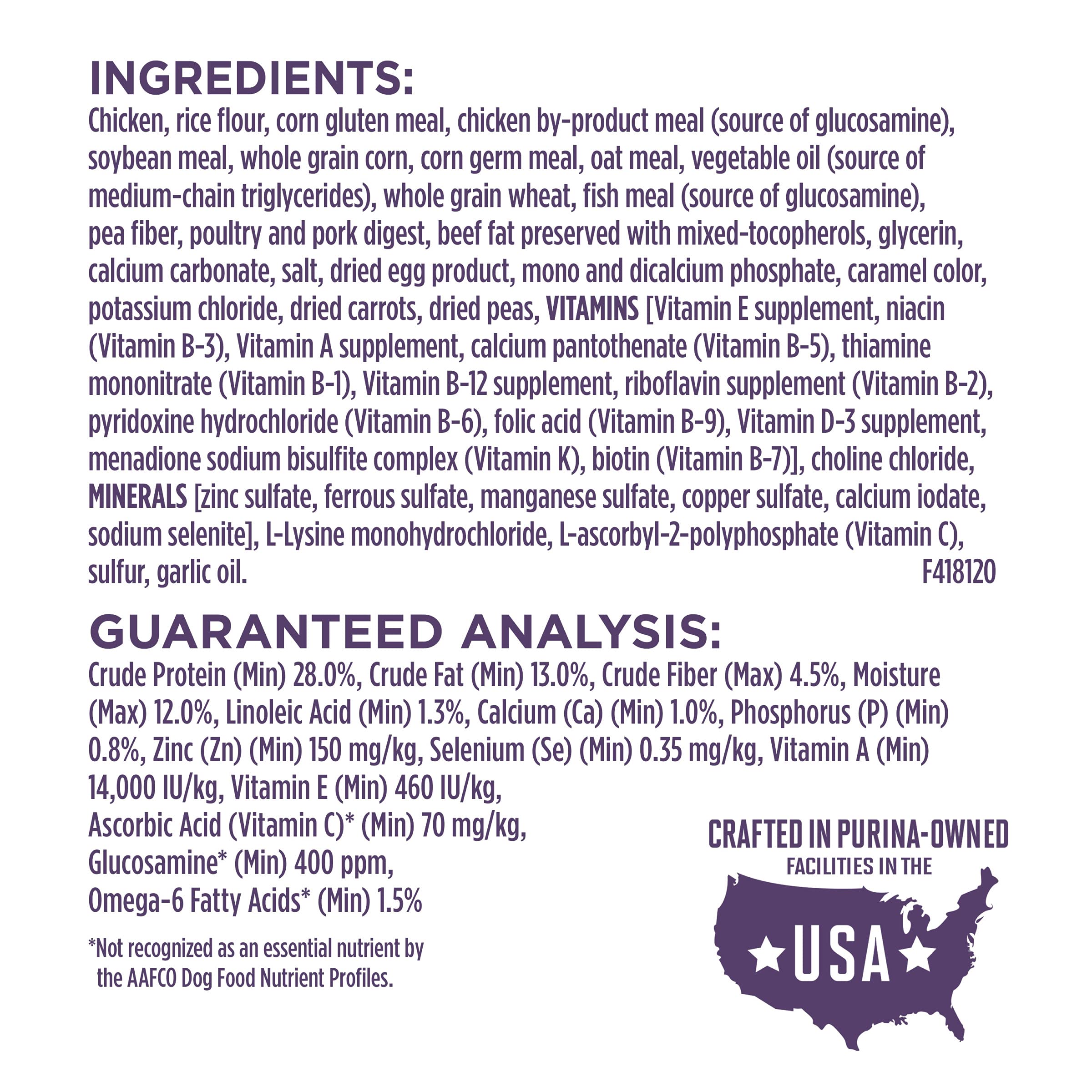 Purina ONE High Protein Dry Senior Dog Food Plus Vibrant Maturity Adult 7 Plus Formula - 8 lb. Bag