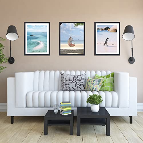 HEYTUYA 11x15 inch Picture Frame Black for Wall Hanging, Poster Frame, Wood Wall Gallery Photo Frame with Durable Shatter Resistant Plexiglas, Black