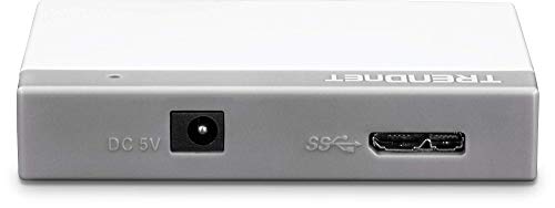 TRENDnet 4-Port USB 3.0 Ultra-Mini Hub, 1M (3ft. USB 3.0 Cable), Up to 5Gbps, Power Adapter Included, Plug &Play, Backwards Compatibility with USB 2.0/USB 1.1, TU3-H4
