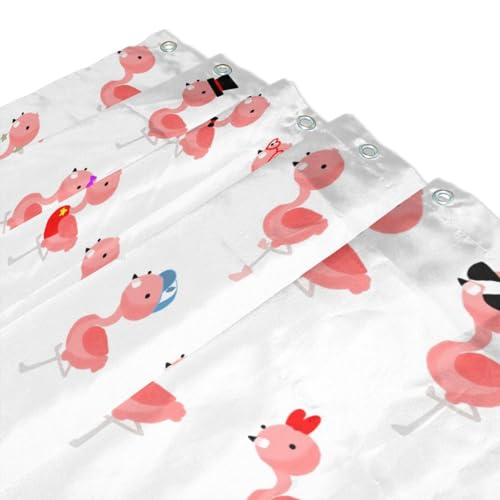BLuevi Funny Flamingo Shower Curtain for Bathroom Waterproof Fabric with Hooks 72x72 Inch