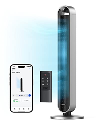 Dreo Tower Fan 42 Inch Pilot Max, 2023 Upgraded Smart Fans for home Works with Alexa/Google/App, 120° & Nomad One Tower Fan with Remote, 24ft/s Velocity Quiet Cooling Fan, 90° Oscillating 4 Speeds
