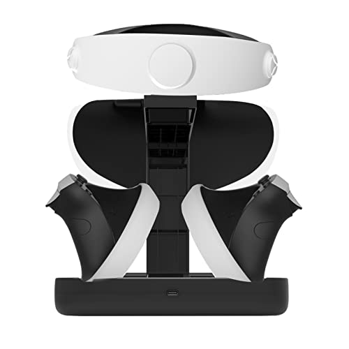 Charging Station for PS VR 2 and PS 5 Controller | Fast Charger Dock Display Stand with LED Indicator for Play-Station VR2 | Charging Stand for PS 5 & VR2 Headset Controllers Accessories