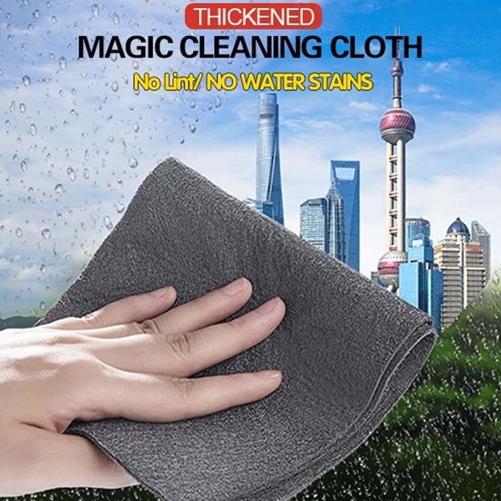 DASHENRAN Thickened Magic Cleaning Cloth, Microfiber Glass Cleaning Cloths, All-Purpose Microfiber Towels, Streak Free Reusable Microfiber Cleaning Rag for Windows,Glass,Car(Black 5Pcs)