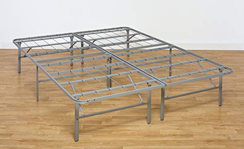 Glenwillow EZ-Fold Premium Platform Bed Base in Silver, Fits California King Mattress, Foldable, Replaces Box Spring and Bed Frame, Room for Storage Underneath, No Tools Required