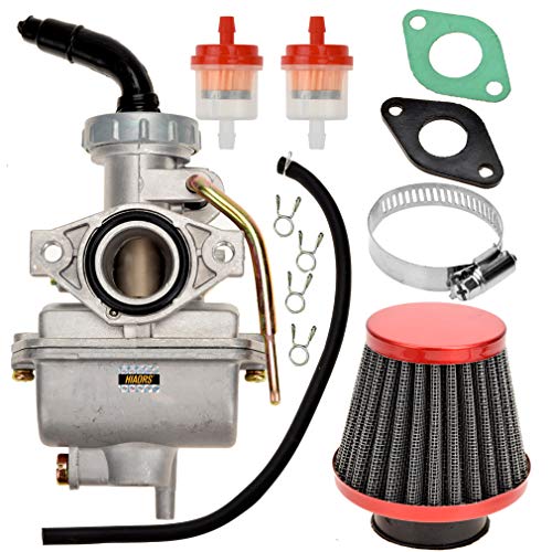 HIAORS PZ20 Carburetor with Air Fuel Filter Gasket for Coolster 125cc Kazuma Baja 50cc 90cc 110cc TaoTao 110B NST SunL Roketa Chinese Quad 4 Stroke Chinese ATV 4 Wheeler Go Kart Apollo 70cc Dirt Bike