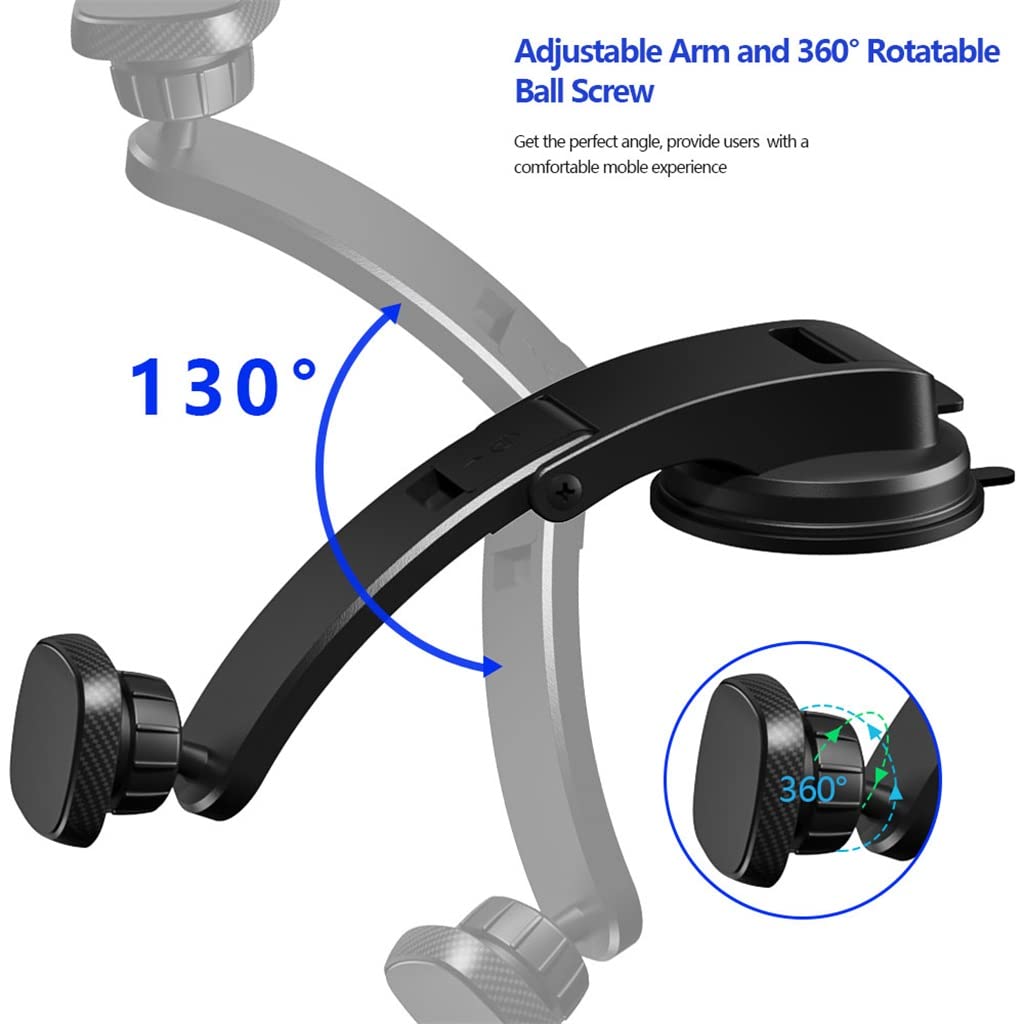 CCBUY Magnetic Car Phone Mount for Vehicle Dashboard 360 Adjustable StandCell Phone Automobile Cradles with Strong Magnets (Color : Black, Size : Universal)