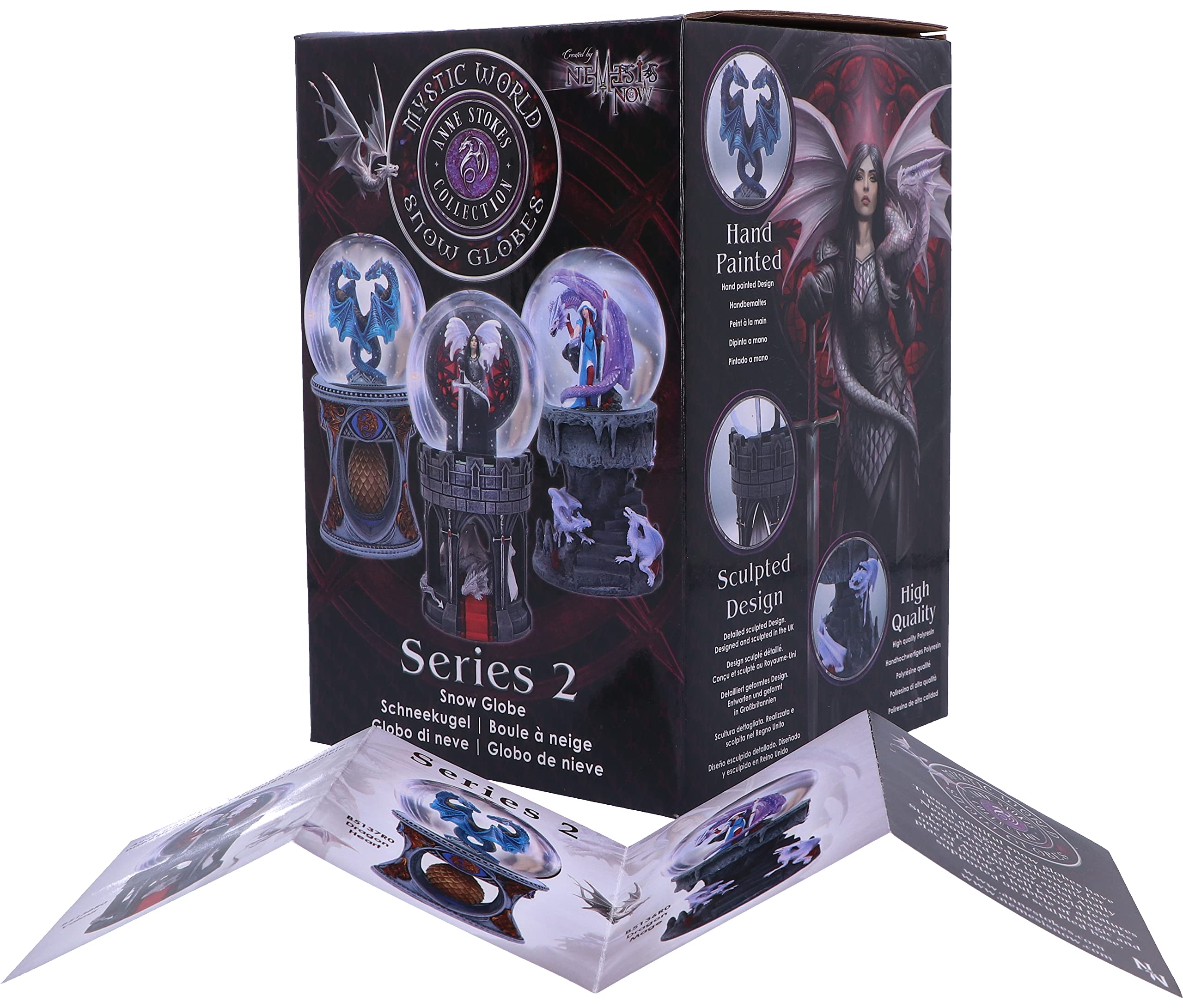 Nemesis Now Anne Stokes Dragon Mage Snowglobe Shaker, Polyresin, Purple, 18.5cm