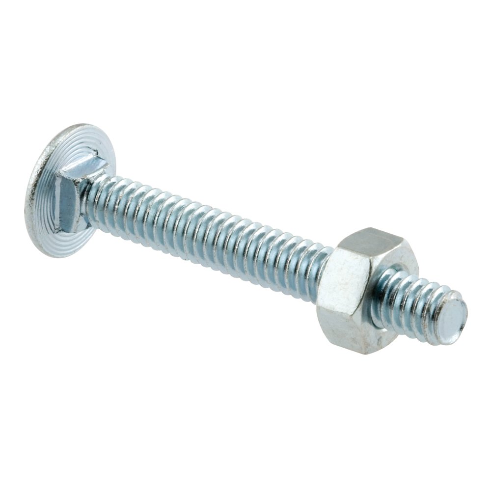 Prime-Line GD 52103 1/4-20 Carriage Bolts and Nuts with Smooth, Flat Heads (12 Pack)