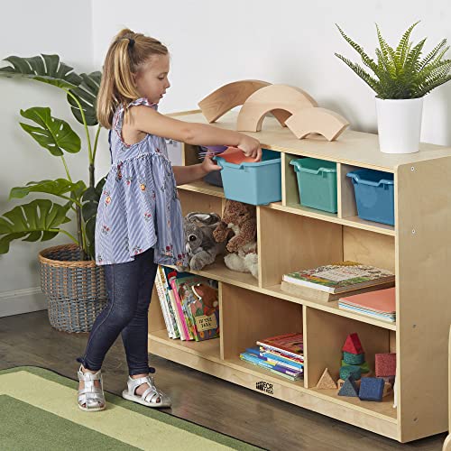 ECR4Kids Scoop Front Storage Bin, Multipurpose Organization, Contemporary, 5-Piece