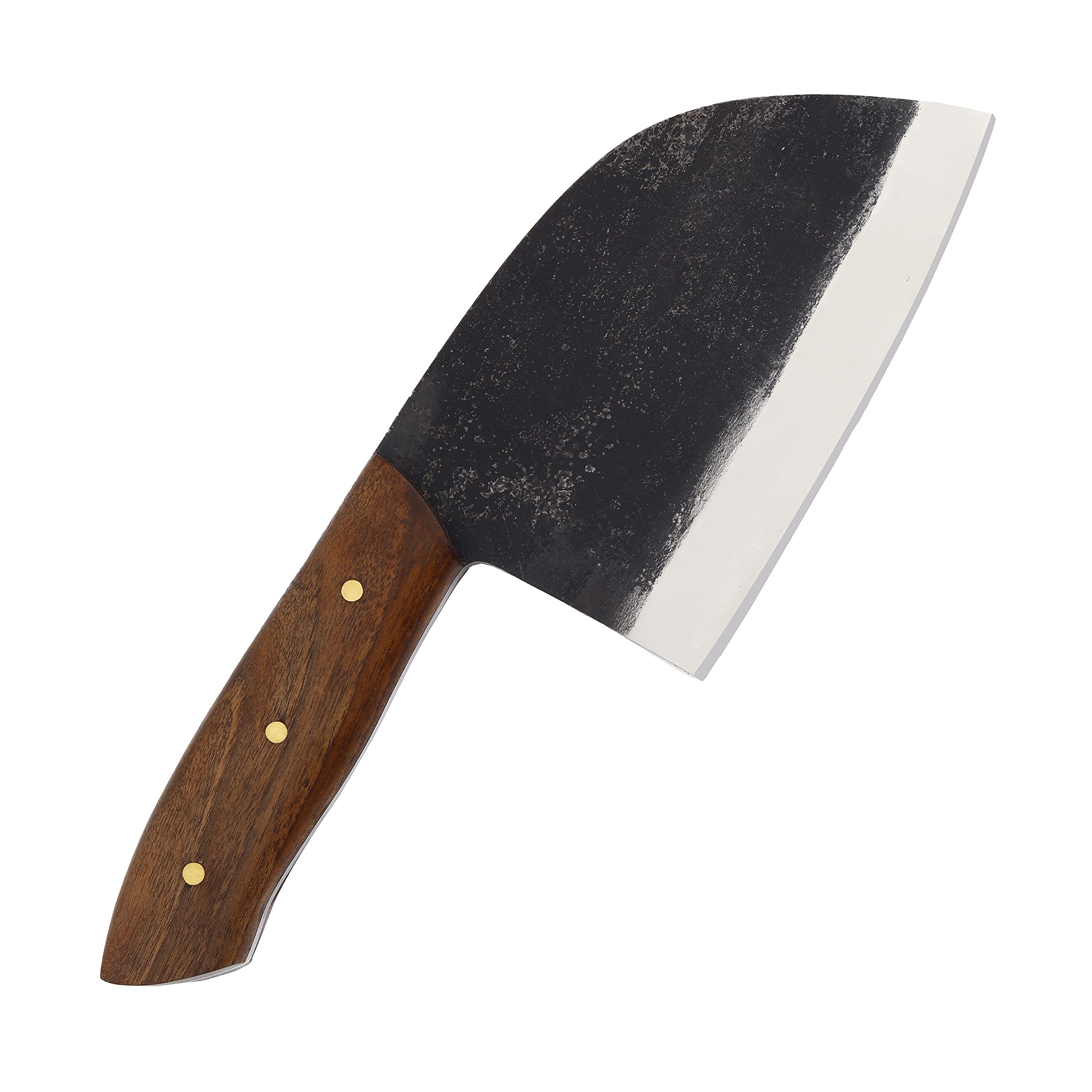 Custom 12C27 Steel Profesional Meat Cleaver Knife, Serbian Chef Knife Walnut Handle With Leather Sheath Full Tang Hercules Knives