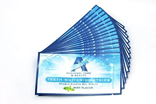 Sparkling White Professional Strength 6% HP Teeth Whitening Strips - Elastic Strips Plus Advanced Whitening Formula = Great Results! 28 Strips (14 Upper and 14 Lower) Free Teeth Shade Guide Included.