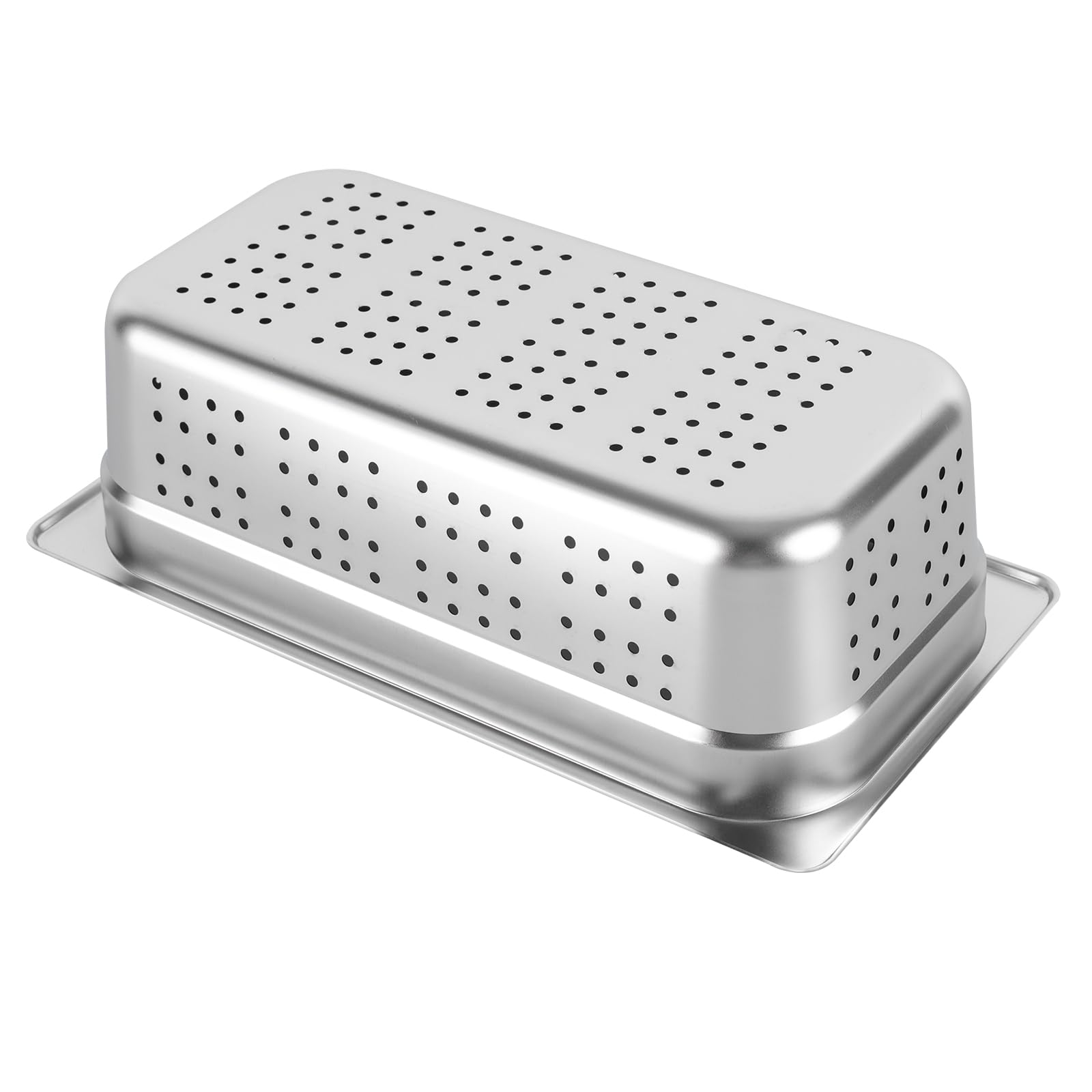 DYNAMI 2-Pack Anti-Jam Perforated Stainless Steel Steam Table Pan, 1/3 Size, 4" Deep Commercial Chafing Steam Table Pan Hotel Pans,Catering Food Pan (2-Pack,1/3 Size, 4" Deep)