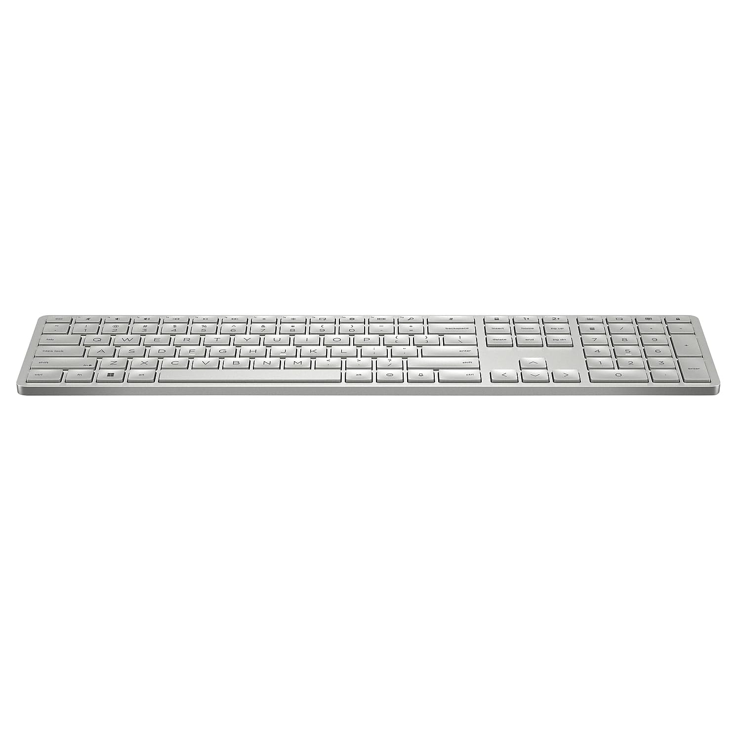 HP 970 Programmable Wireless Keyboard (Silver) - Bluetooth & 2.4 GHz Wireless Multi-Device Connectivity - USB-C Rechargeable Battery - 24 Programmable Keys - Works with Windows & MacOS (3Z729AA#ABA)