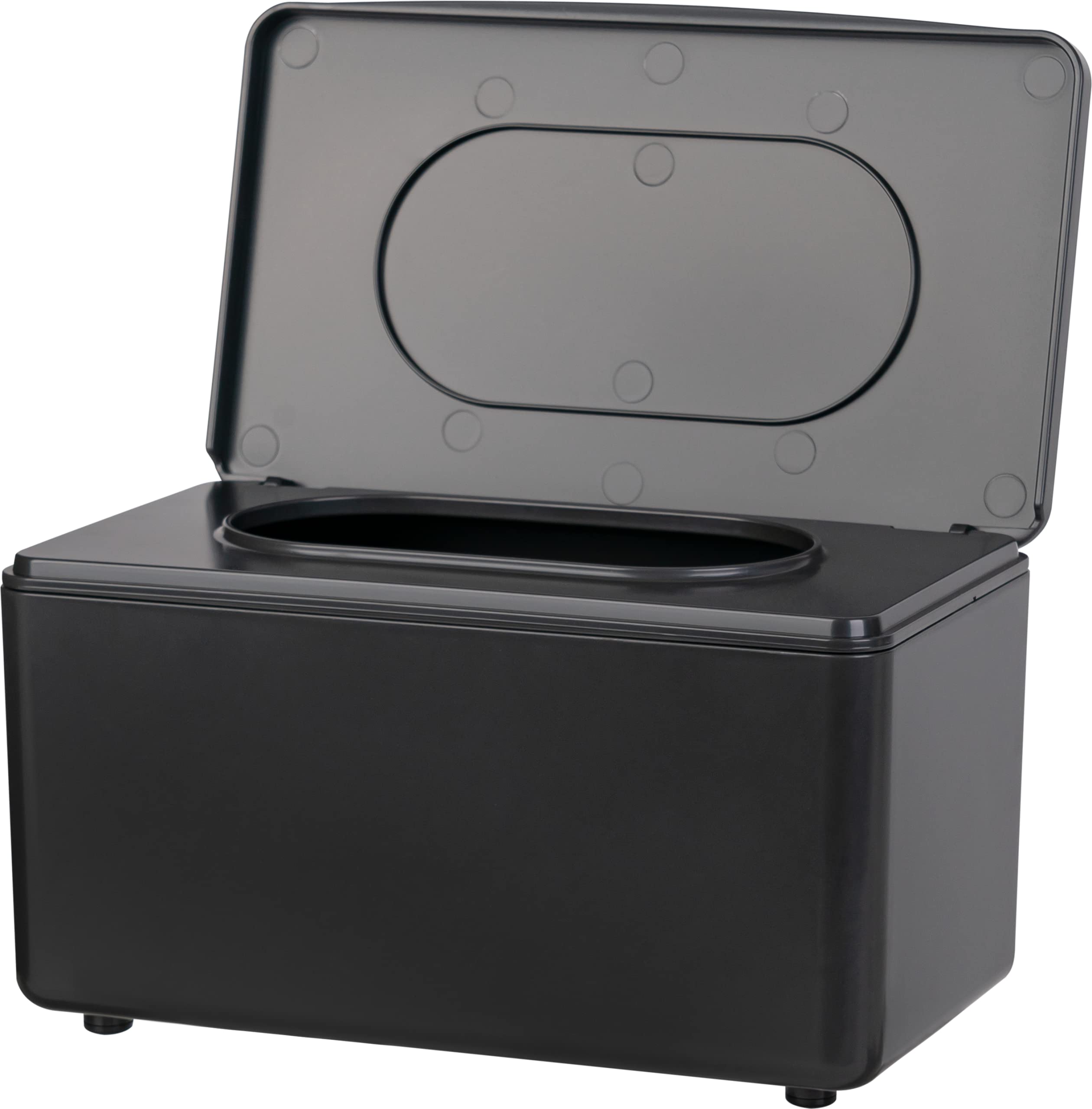 Carrotez Wet Wipe Dispenser Holder Container Baby Pull Wipes Fresh One hand Operation with Lid - Black