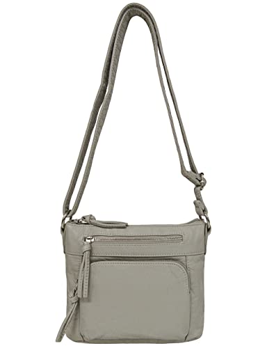 Bueno of California Grainy Faux Leather Crossbody, Dove Grey