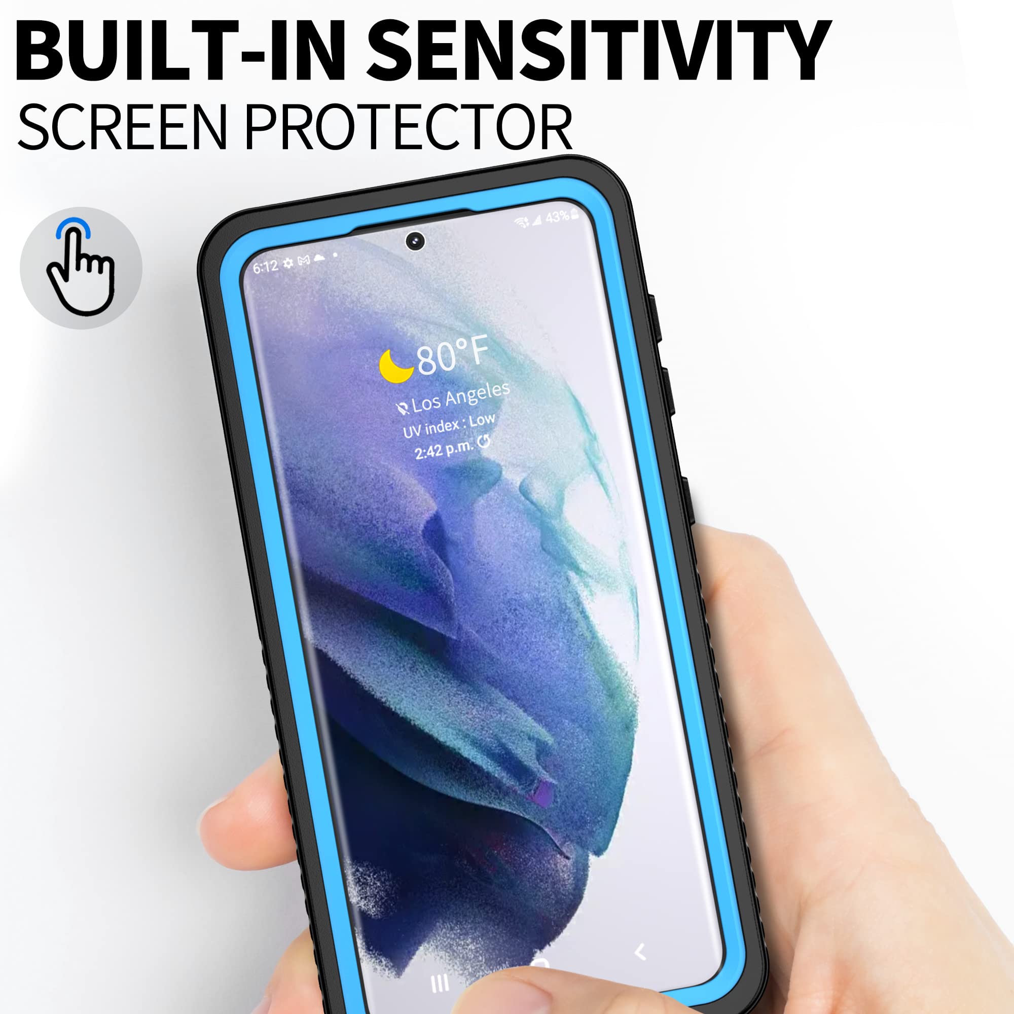 BEASTEK Galaxy S21 Ultra Waterproof Case, Shockproof Dustproof IP68 Underwater Case, FSN Series with Built-in Screen Protector Anti-scratch 360 Cover, for Samsung Galaxy S21 Ultra (6.8'') (Teal)