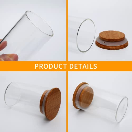Datttcc 25 Pack Glass Spice Jars with Bamboo Lids-3.3 OZ Spice Jars with Labels and Chalk Marker-Small Food Storage Airtight Canister Sets for Spice Rack, Cabinet, Drawer,Kitchen Pantry Organization