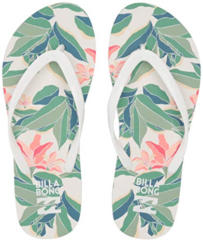Billabong Women's DAMA Logo Flip Flop Sandal, Leaf, 10 Regular US