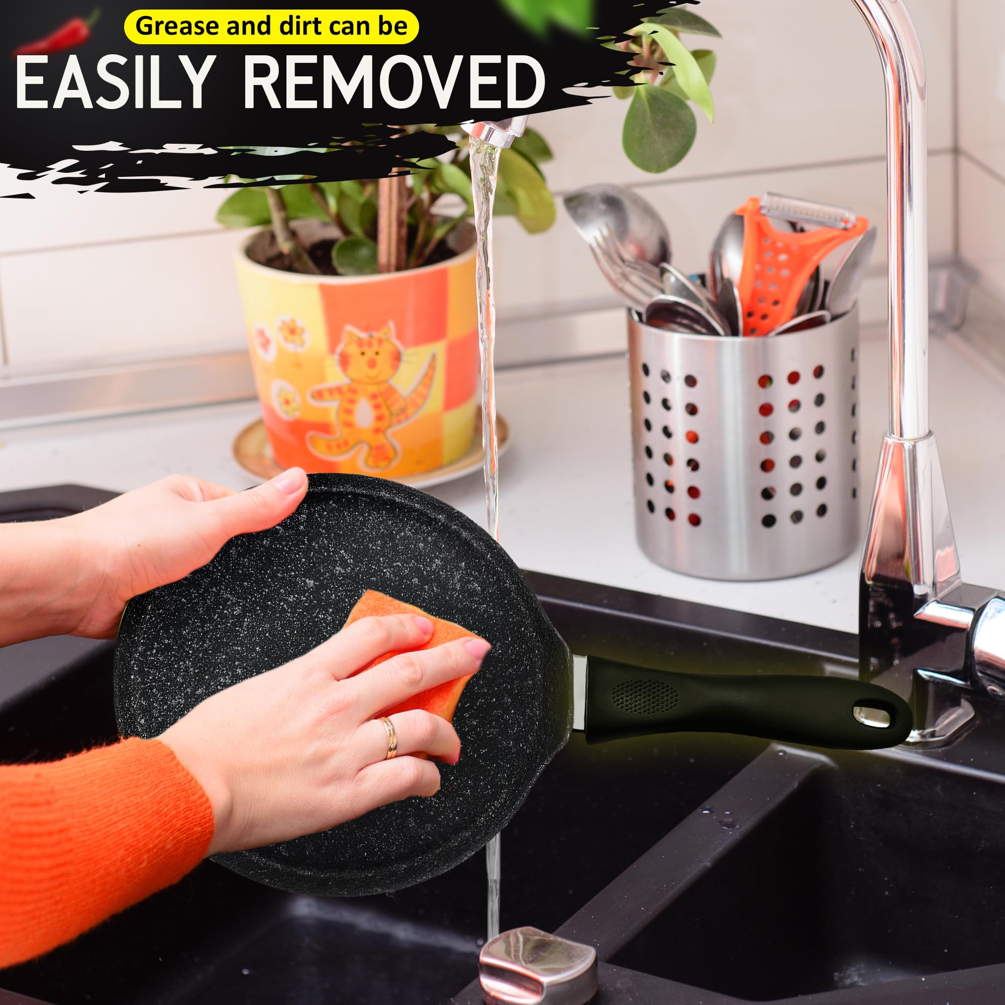 Cook Ware Pans Replacement Grip Handle - Removable Handle Cookware Pot Lid Handle Knob Removable Handles Pan Handle Grip Detachable Handle Cookware Pots and Pans with Removable Handles Screw on Handle