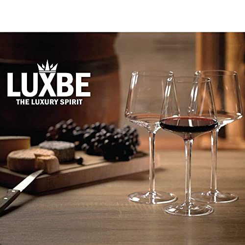 LUXBE - Crystal Wine Glasses Set 6, Red White Wine Large Glasses - 100% Lead-Free Glass - Pinot Noir - Burgundy - Bordeaux - 20.5-ounce