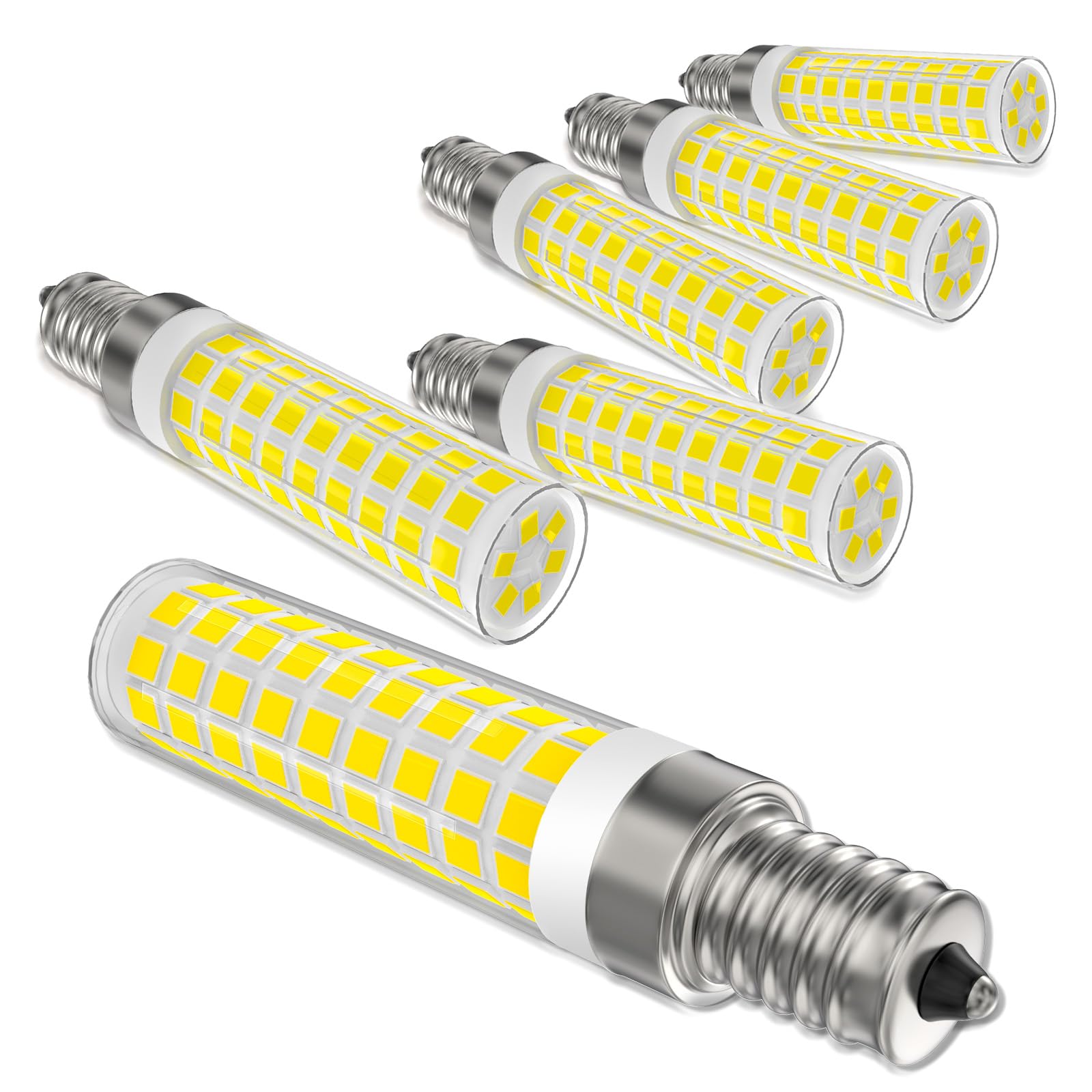 E12 LED Bulb Dimmable, 100 Watt Candelabra Bulb Equivalent C7, 6000K Daylight White, 10W 1000 Lumen T6 E12 Light Bulbs for Chandeliers, Ceiling Fan, Pendant Lighting, Salt Lamp, 6 Pack