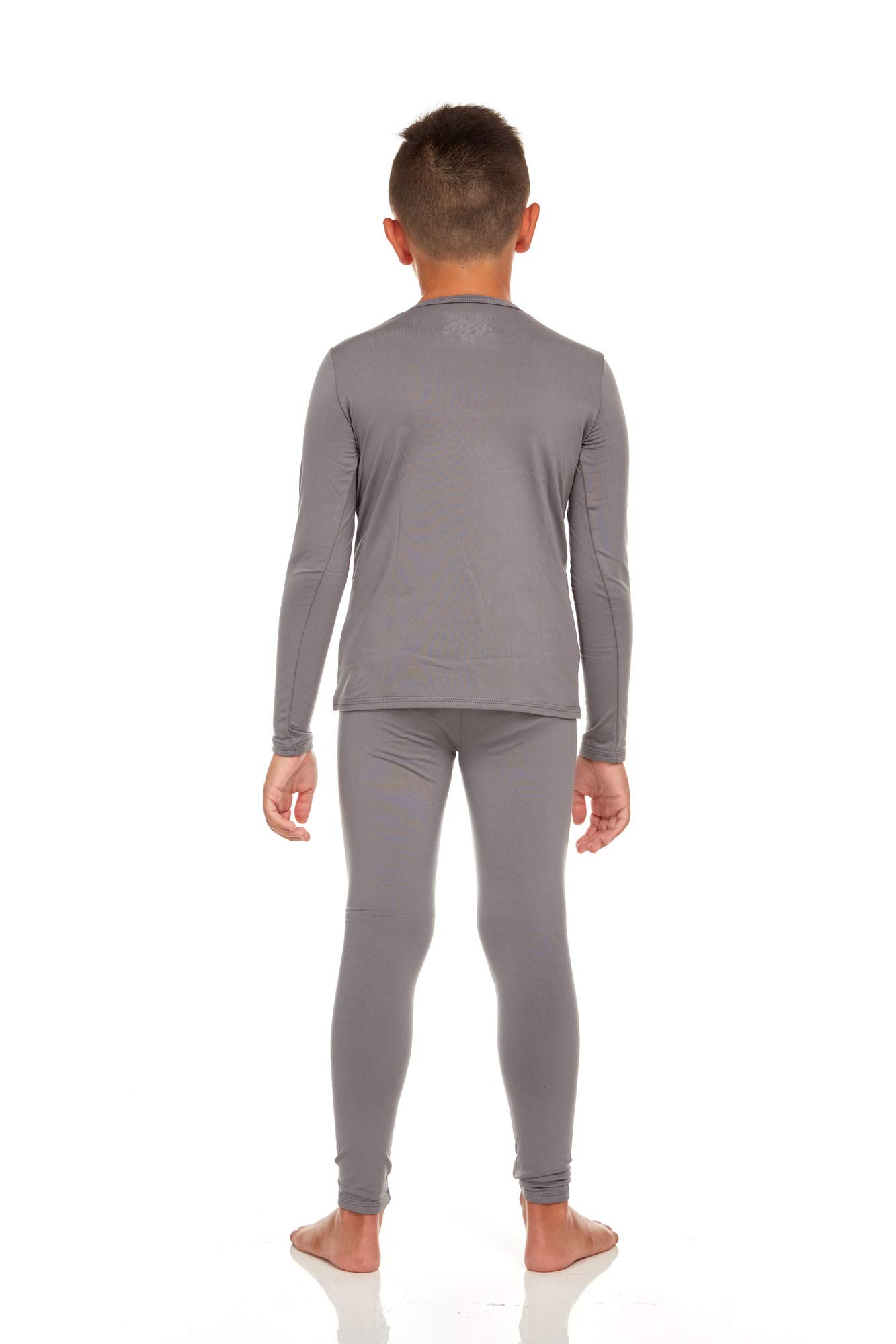 Bodtek Boys Thermal Long Underwear Set Fleece-Lined Long Johns for Pajamas or Cold Weather Base Layer with Elastic Waistband Breathable, Soft, Moisture-Wicking Leggings & Shirt (Black, Medium)