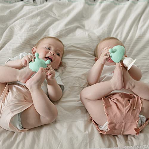 Nuby Super Soft Silicone Teether with Suction Base | Visually Stimulating and Easy to Grasp | Ideal for Infants 3 Months and Up, Soothing and Stimulating Gums