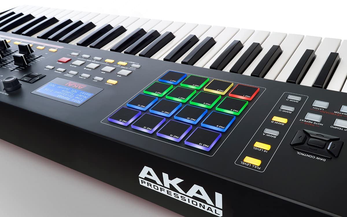 Beat Maker Bundle – 61 Key USB MIDI Keyboard Controller With 16 Drum Pads, Sustain Pedal and Pro Software Suite – Akai Pro MPK261