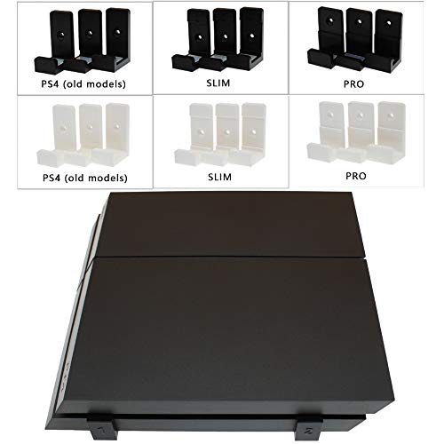 New Game Storage Set Bracket Wall Mount Console Stand Controller Holder Host Rack(2 sets-For PS4(old models),white)