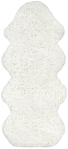 nuLOOM Hand Tufted One and a Half Piece Faux Sheepskin Accent Rug, 2' x 4' 5", Natural